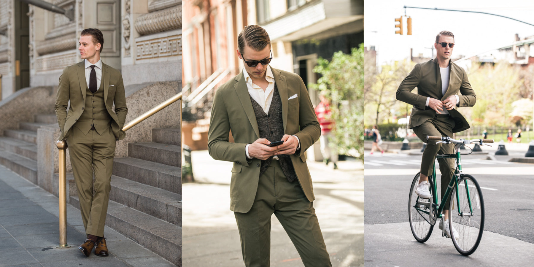 Articles of Style | Olive Stretch Cotton Suit Styled 3 Ways: Versatile ...